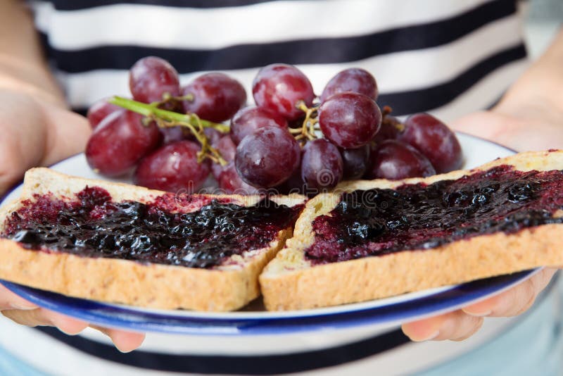 Grape jelly sandwich stock photo. Image of meal, lunch - 45155598