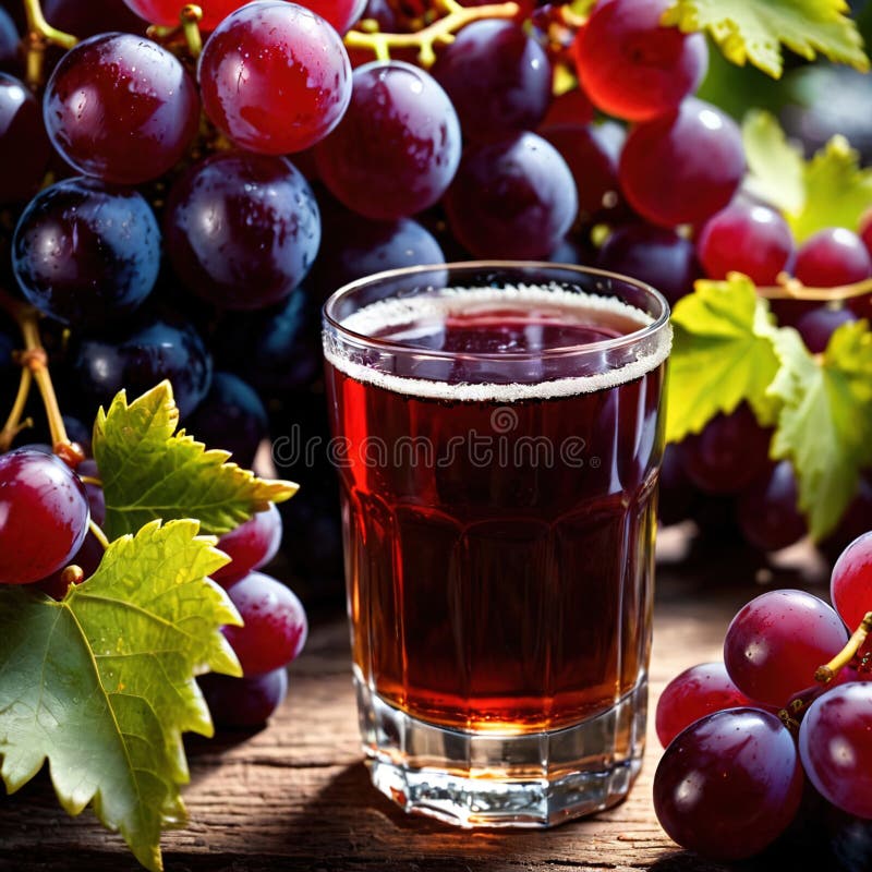 Grape Juice, Fresh Fruit Juice Syrup Drink, Refreshing and Cold Stock ...