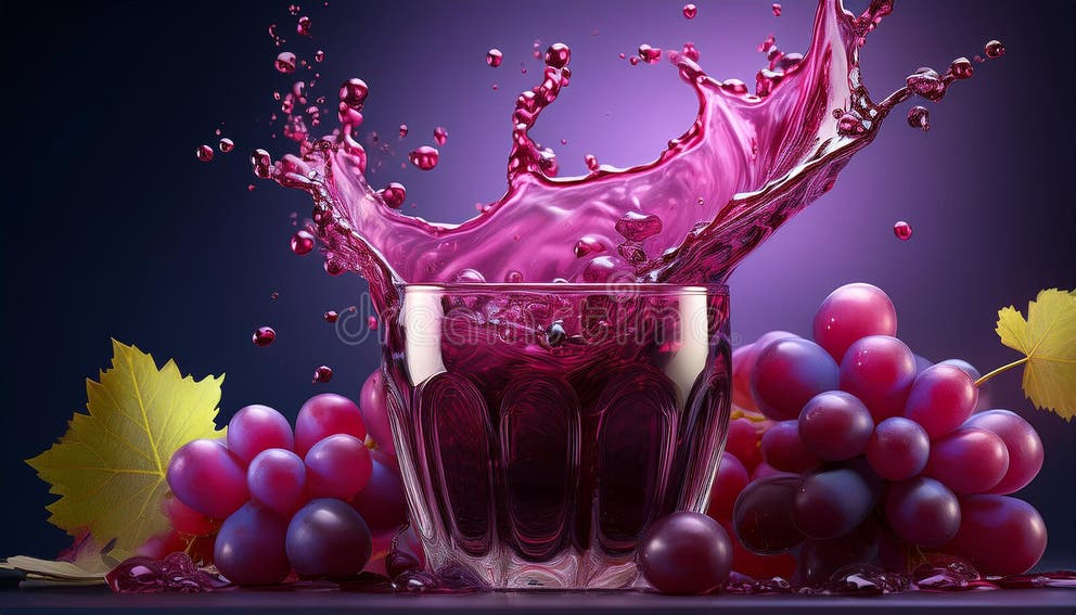 Grape juice splashing stock illustration. Illustration of mixed - 336723818