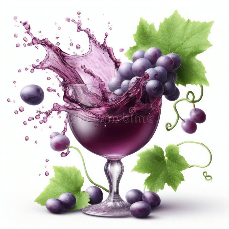 Grape Juice Splash Isolated on White Background. Ai Generative Stock ...