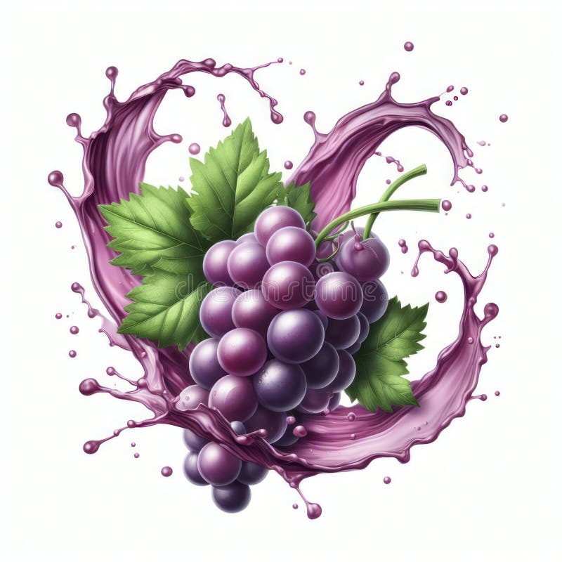 Grape Juice Splash Isolated on White Background. Ai Generative Stock ...