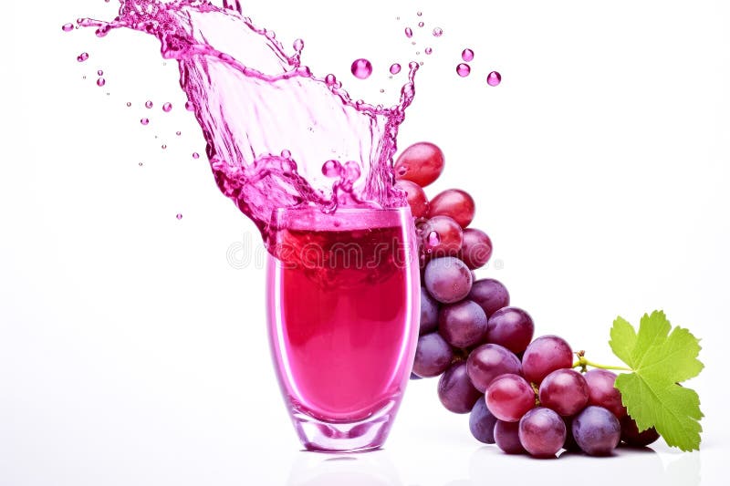 Grape Juice Splash Isolated on White Background. Stock Illustration ...