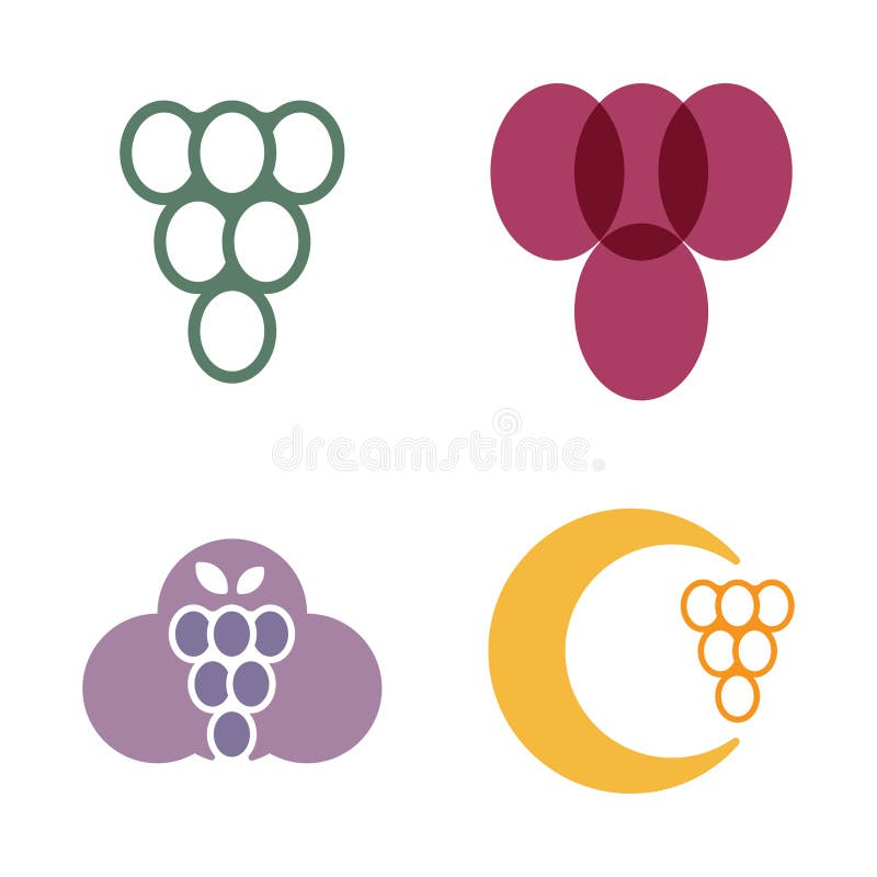 Grape Logo Template Icon stock vector. Illustration of silhouette ...