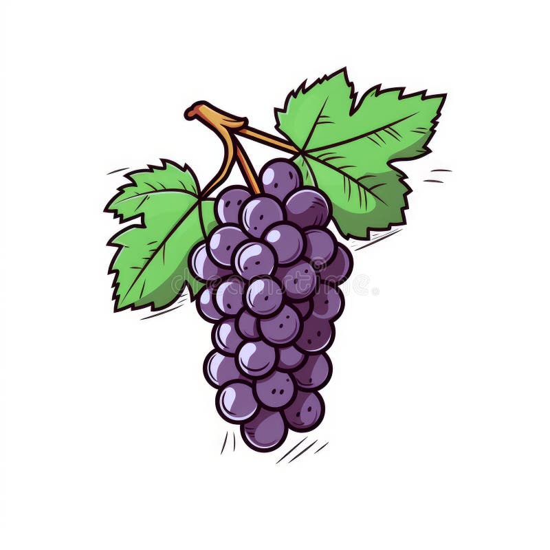 Grape Marker Drawing in Flat 2d Vector Stock Illustration ...