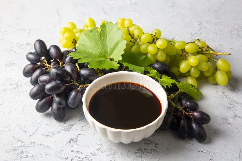 Grape Molasses and Fresh Organic Grapes Stock Photo - Image of nature ...