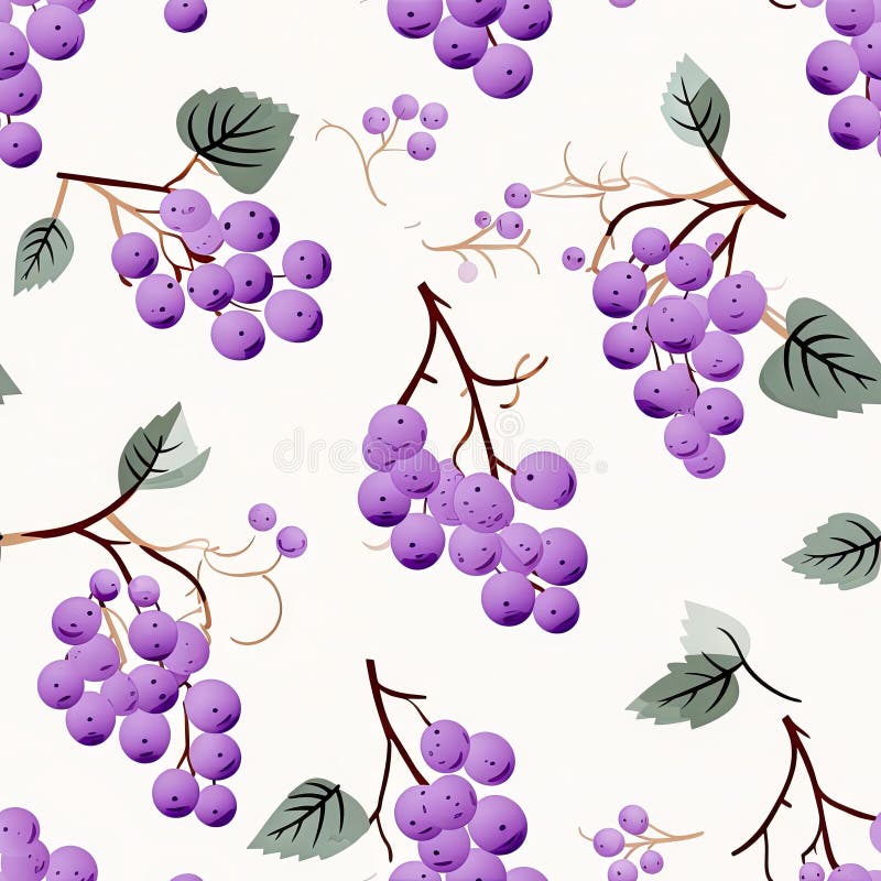 Grape Pattern Banner Wallpaper Simple Background Stock Photo - Image of ...