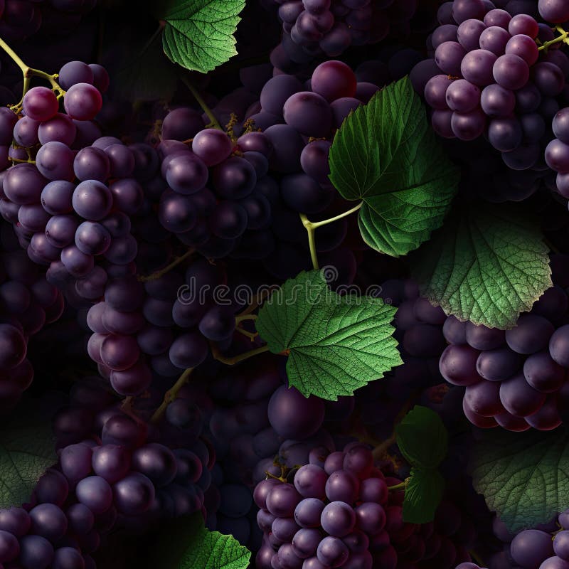 Grape Pattern Ultrarealistic Photorealistic Stock Illustration ...