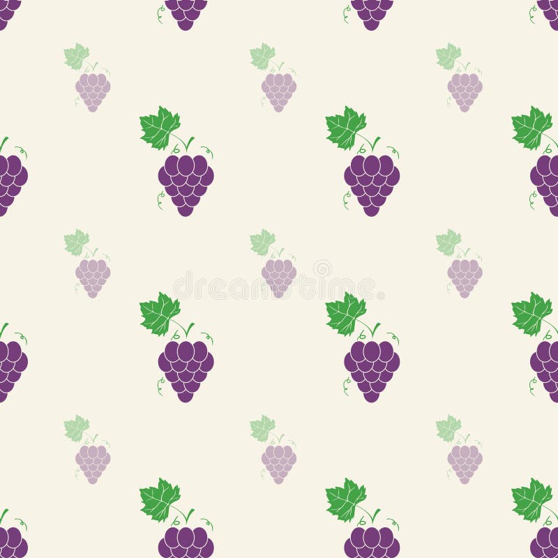Grape Pattern, Vine Seamless Background. Vector Illustration Stock ...