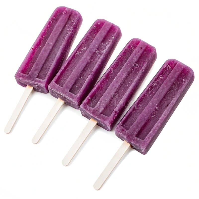 Grape Popsicles Isolated on Transparent Background Stock Illustration ...