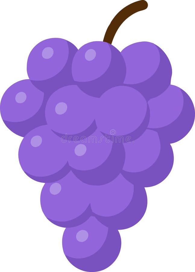 Grape Purple Fruit with Hand Draw Icon LOGO Stock Illustration ...