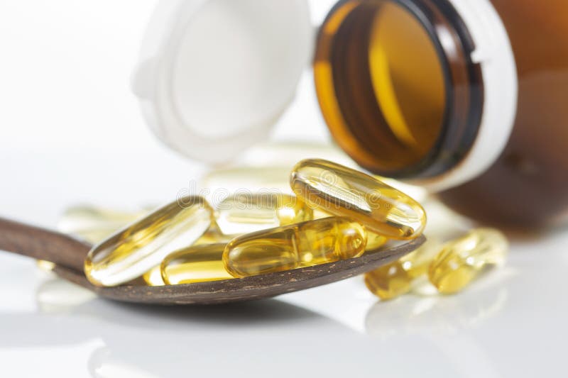 Sesame oil capsules stock photo. Image of eating, grain - 188628110