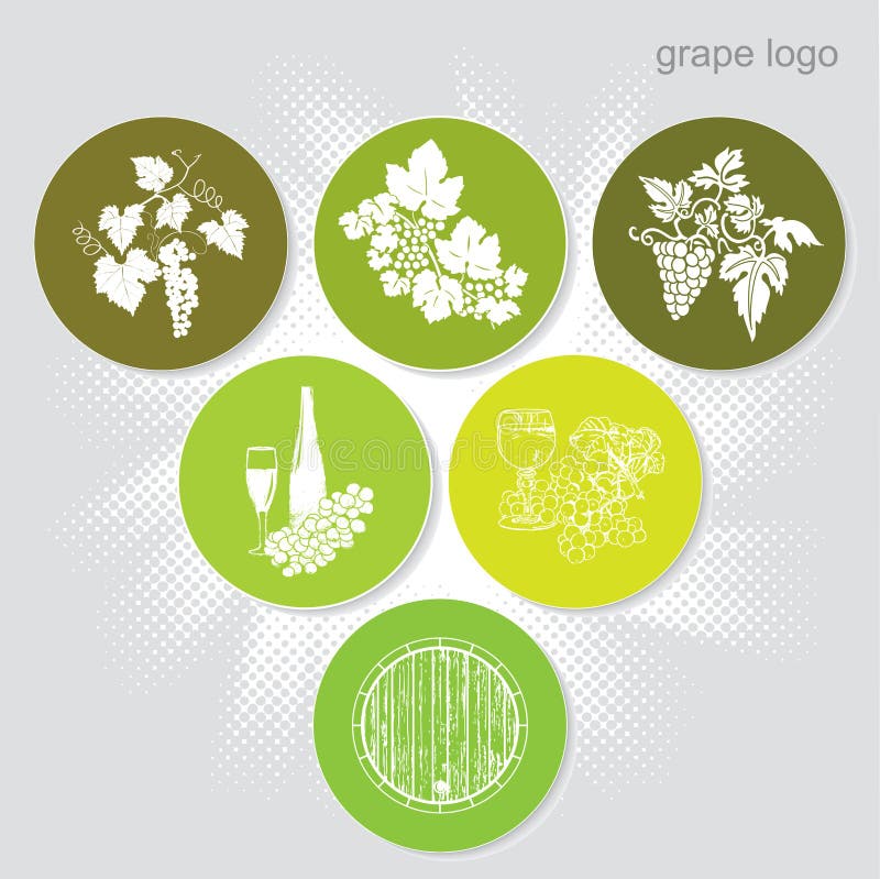 Wine grape leaves badges stock vector. Illustration of graphic - 71981757