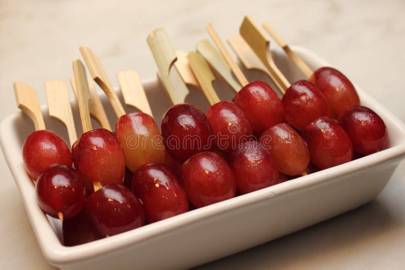 Grape skewers stock photo. Image of grape, green, catering - 44520502