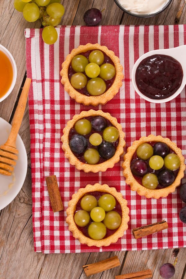 Grape tarts. stock photo. Image of dessert, cookie, gourmet - 132992632