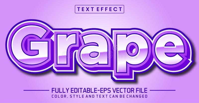 Grape Text Editable Style Effect Stock Vector - Illustration of letter ...