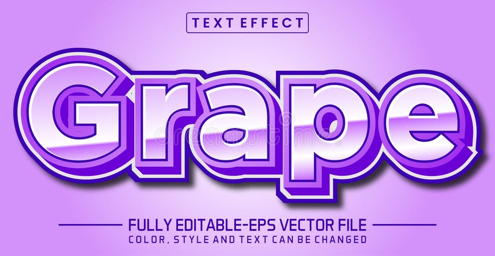 Grape Text Editable Style Effect Stock Vector - Illustration of letter ...