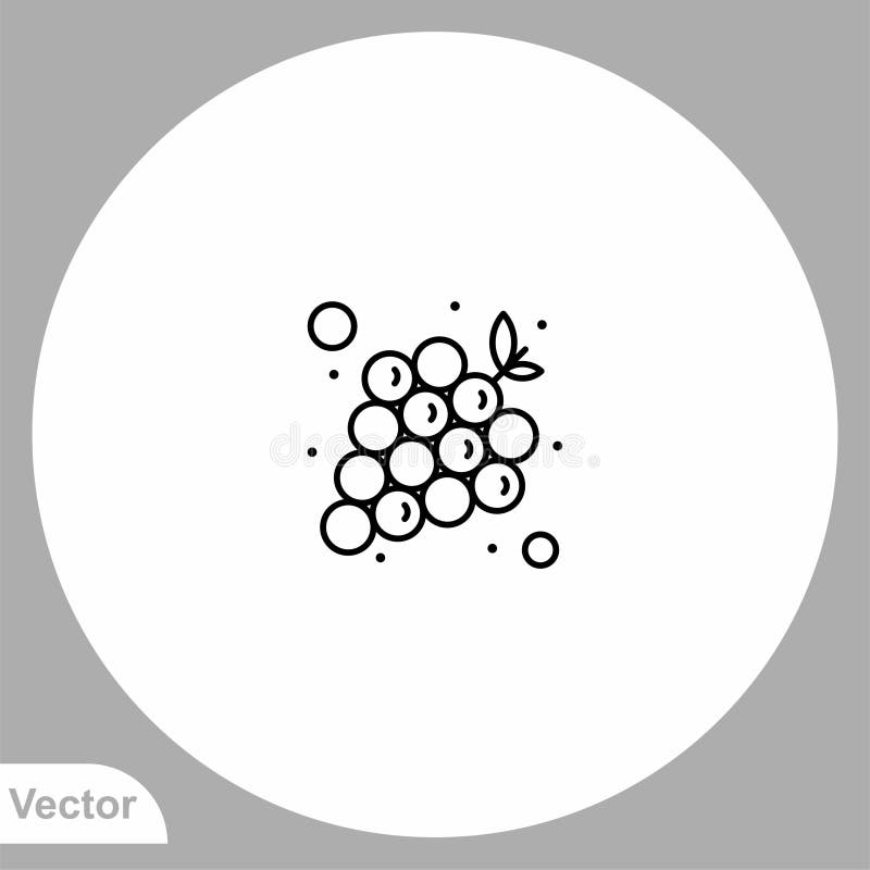 Grape Vector Icon Sign Symbol Stock Illustration - Illustration of ...