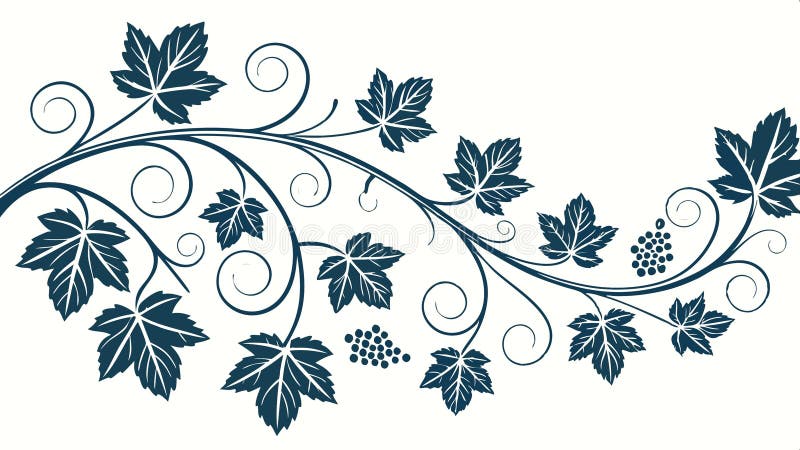 Grape Vine Border, Nature Design Element for Wine Themes and Food ...