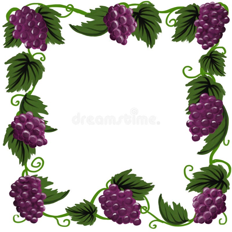 Grape Vine Border Square Frame Stock Illustration - Illustration of ...