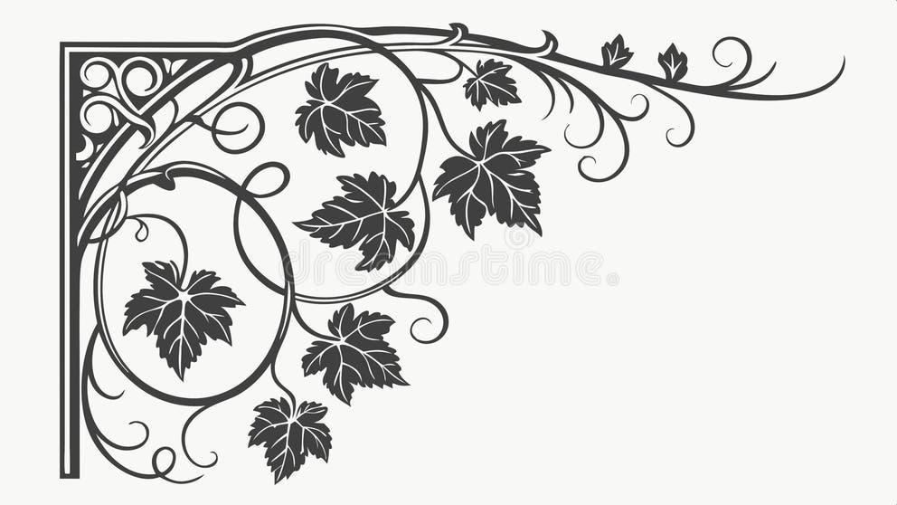 Grape Vine Corner, Nature Design Element for Wine Themes and Projects ...