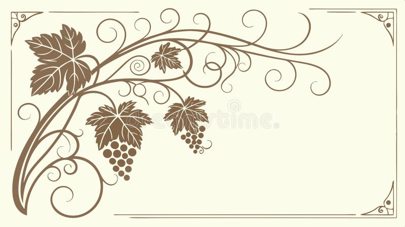 Grape Vine Frame Design, Decorative Border, Wine Theme, Vineyard Art ...
