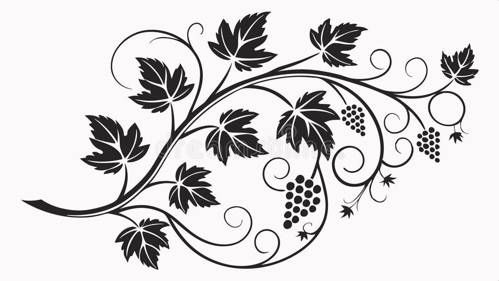 Grape Vine Wreath, Vineyard Theme Design, Decorative Fruit Vector ...