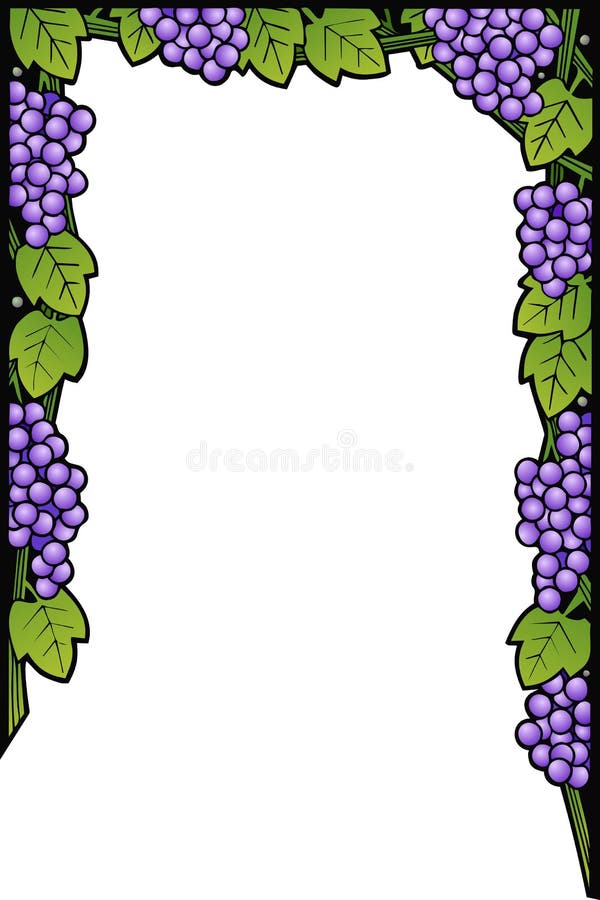 Grape Vines Border stock vector. Illustration of design - 91333264