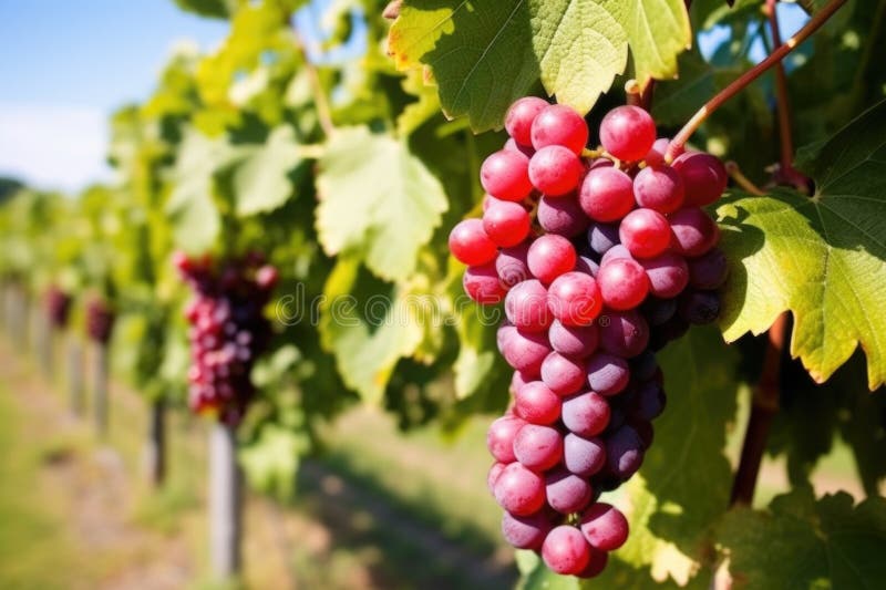 Grape Vines with a Close Focus on the Ripe Grapes Stock Photo - Image ...