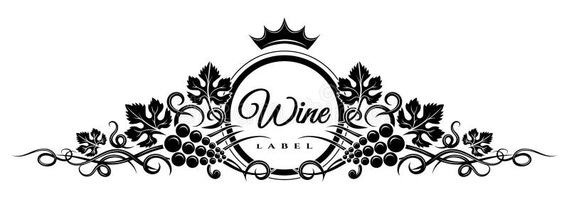 Grape wine scroll header stock vector. Illustration of berry - 374673364