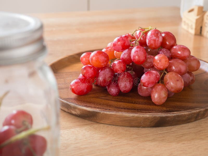 Grape on wooden tray stock image. Image of healthy, sweet - 61570327