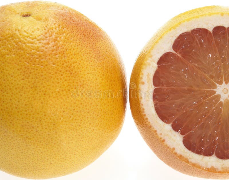 Grapefruit, Citrus Grandis Against White Background Stock Image - Image ...