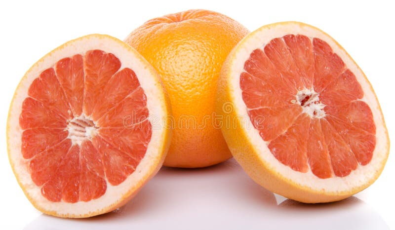 Grapefruit and Half Grapefruits Stock Photo - Image of white, juicy ...