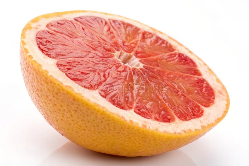 Grapefruit Half Isolated on White Background, Close-Up Image Stock ...