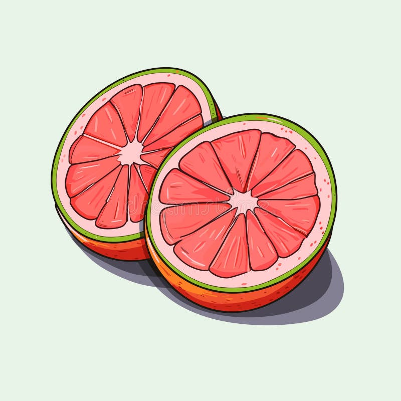 Grapefruit Hand-drawn Illustration. Grapefruit. Vector Doodle Style ...