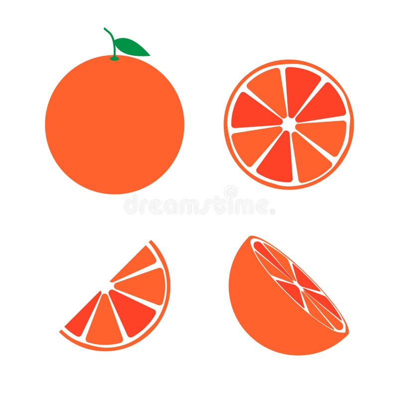 Grapefruit Icon Symbol Set. Vector Eps10 Stock Vector - Illustration of ...