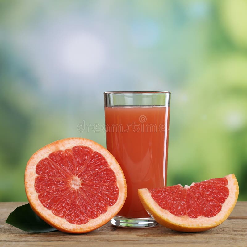 Grapefruit Juice and Fresh Grapefruits Fruits in Summer Stock Image ...