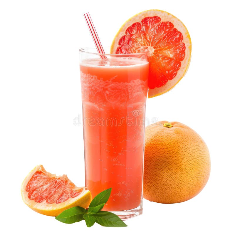 Grapefruit Juice Front View Isolate Stock Illustration - Illustration ...