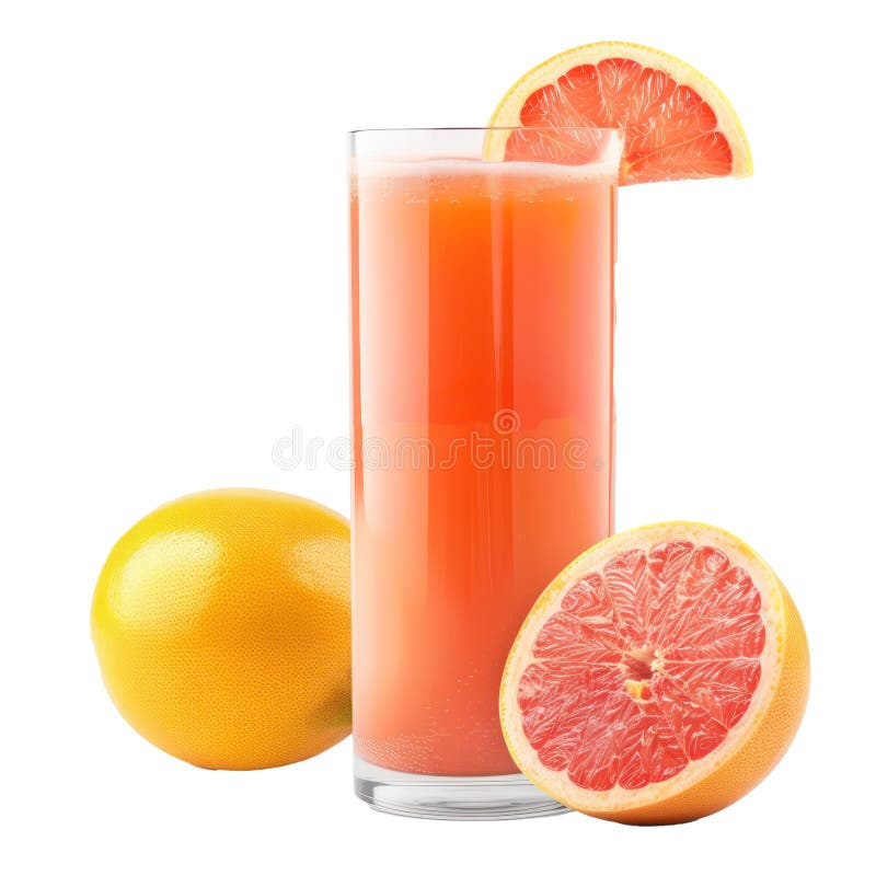 Grapefruit Juice Front View Isolate Stock Illustration - Illustration ...