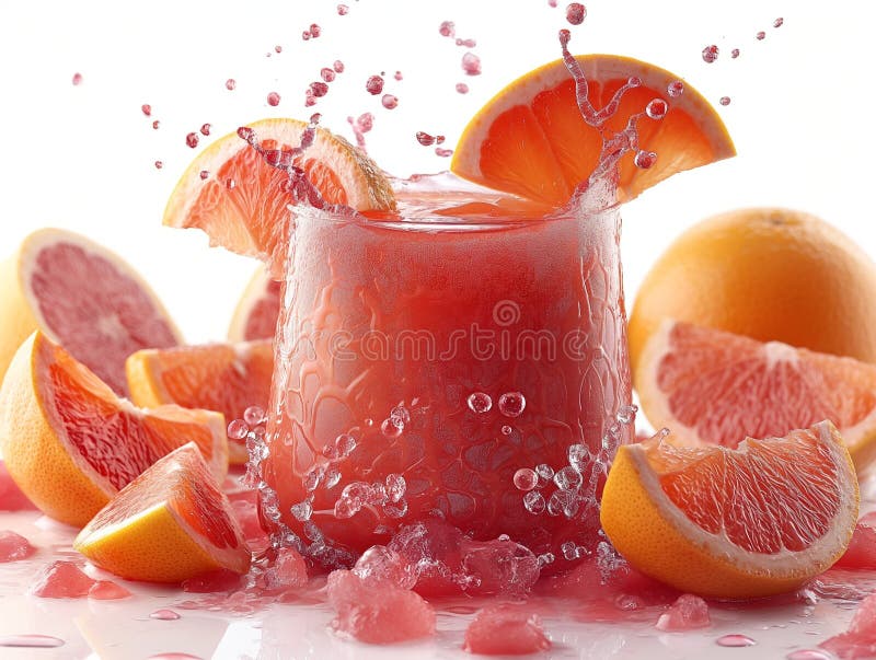 Grapefruit Juice Splashes from a Cut Grapefruit, Splashes of Grapefruit ...