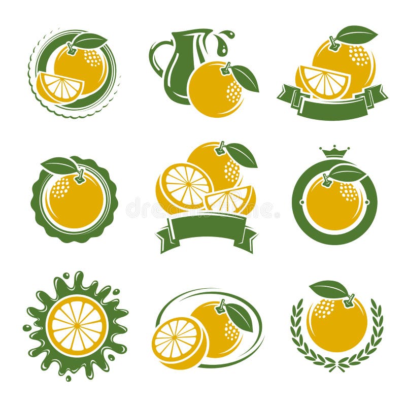Grapefruit Labels and Elements Set. Vector Stock Vector - Illustration ...