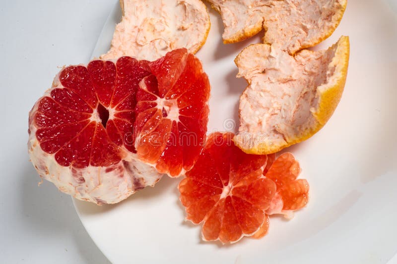 Grapefruit, a Large, Round, Yellow Citrus Fruit with an Acid, Juicy ...