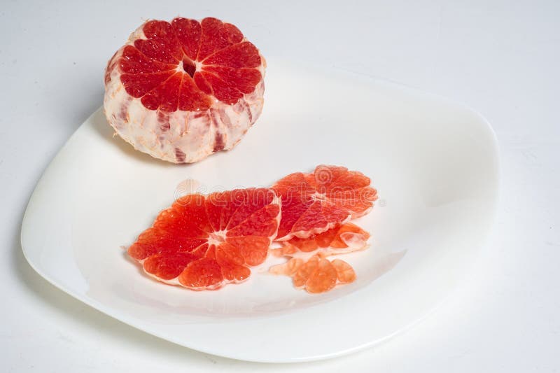 Grapefruit, a Large, Round, Yellow Citrus Fruit with an Acid, Juicy ...