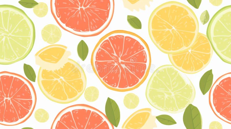 Grapefruit and Lime Seamless Pattern. Citrus Pattern for Fabrics, Packaging, Wallpapers Stock ...