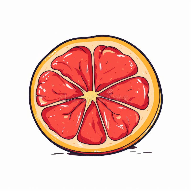 Grapefruit Marker Drawing stock illustration. Illustration of white ...