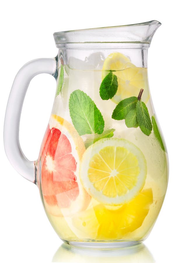 Graoefruit Mint Lemon Drink Jug, Paths Stock Image - Image of drink ...