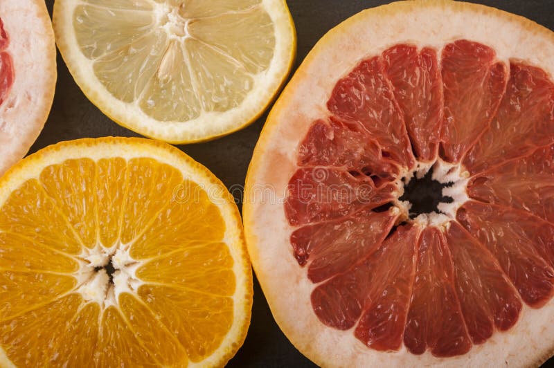 Grapefruit orange lemon stock photo. Image of group, sour - 85125064