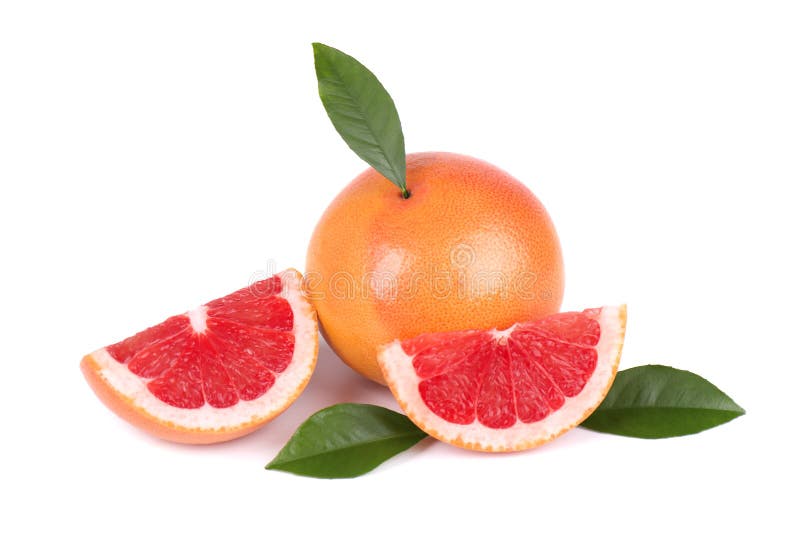 Grapefruit Piece Isolated on White Background. Fresh Fruit. with ...