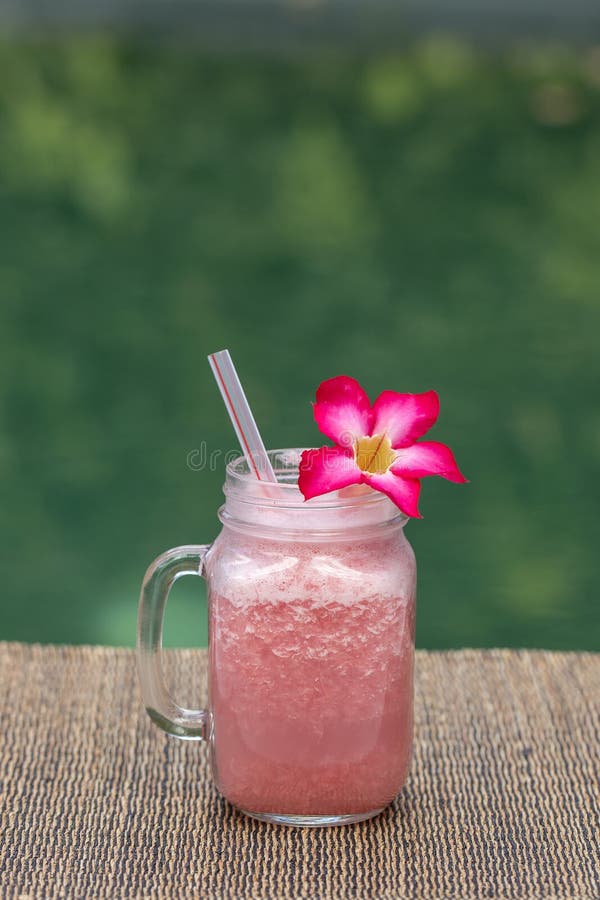 Grapefruit Shake or Smoothie, Close Up. Breakfast in Island Bali ...