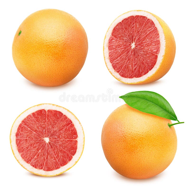 Grapefruit Set Isolated on White Background Stock Image - Image of ...