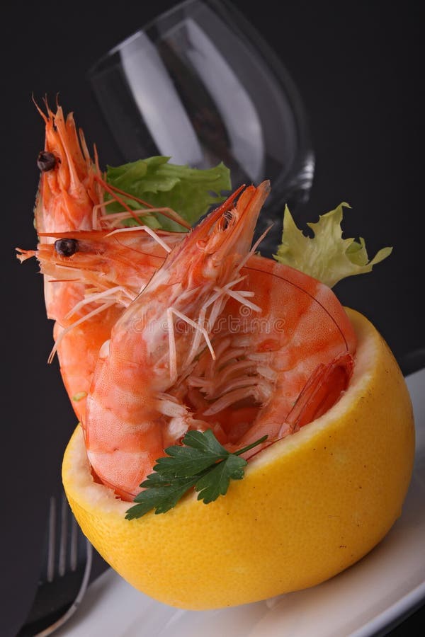 Grapefruit and Shrimp Salad Stock Photo - Image of snack, fruit: 18907198
